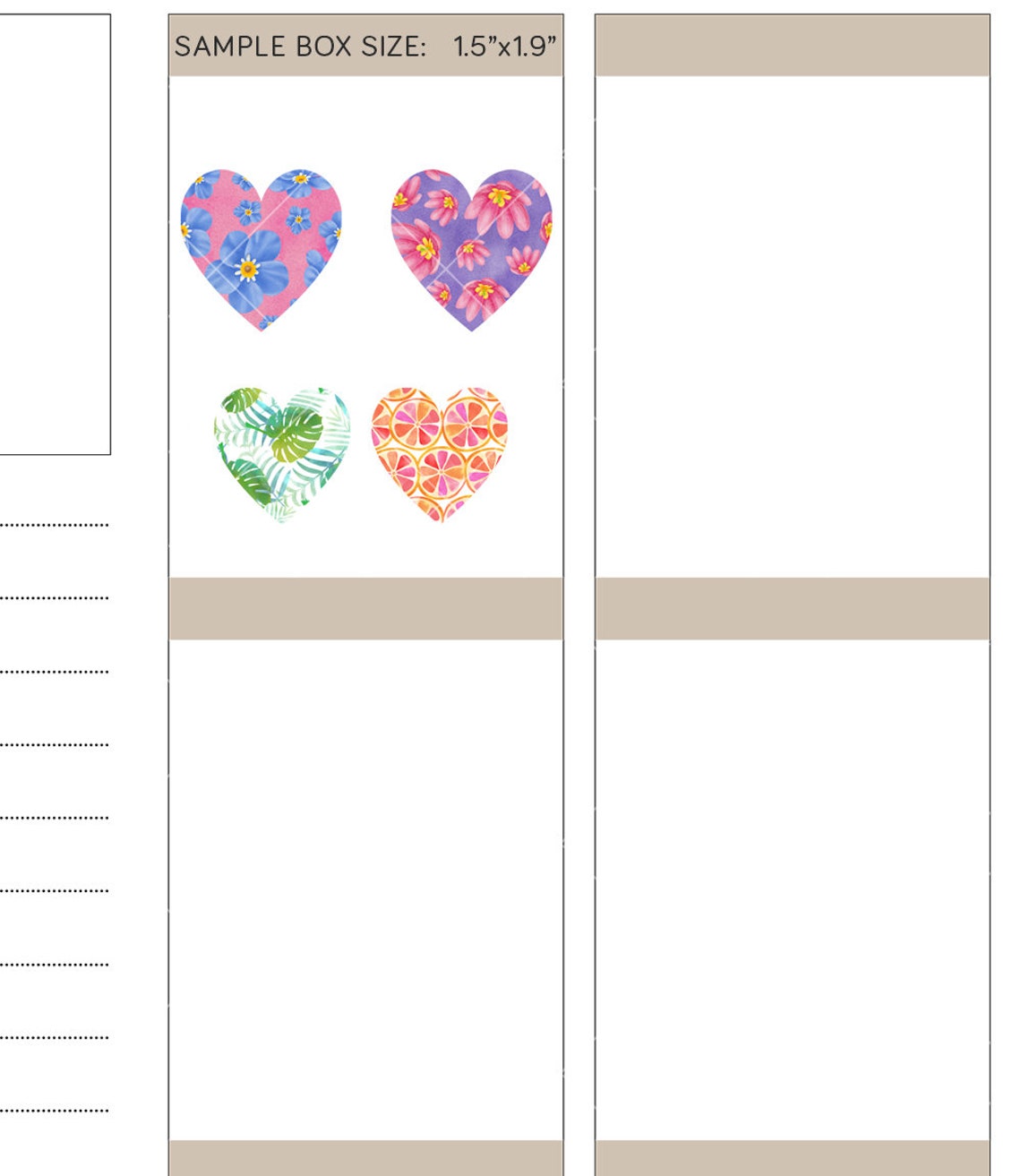Printable Hearts Planner Stickers, Checklist Stickers, Printable ...