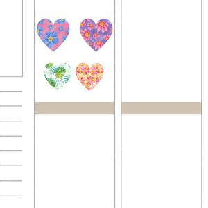 Printable Hearts Planner Stickers, Checklist Stickers, Printable ...