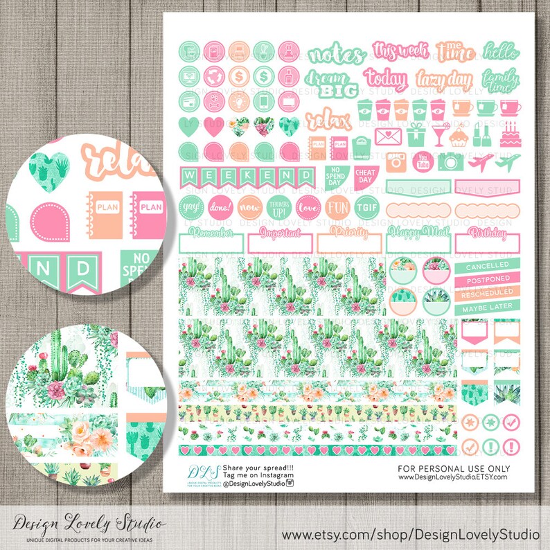 PLANT LADY Printable Planner Stickers Urban Jungle Stickers - Etsy