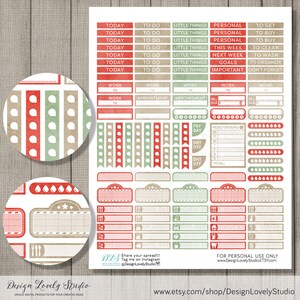 Printable CHRISTMAS Planner Stickers Kit, for Erin Condren Vertical ...