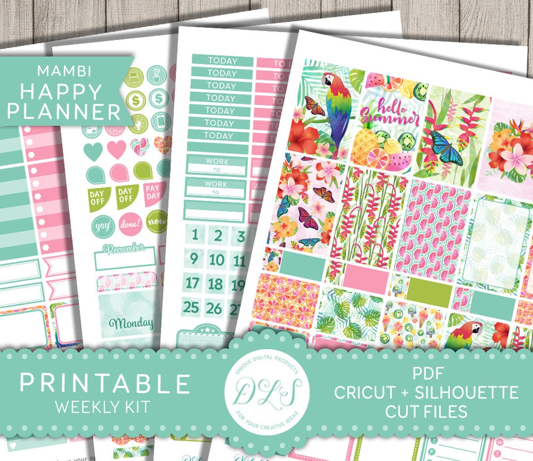 Weekly Planner Printable Stickers, Happy Planner Weekly Stickers ...