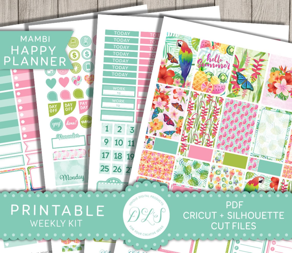 Weekly Planner Printable Stickers Happy Planner Weekly | Etsy