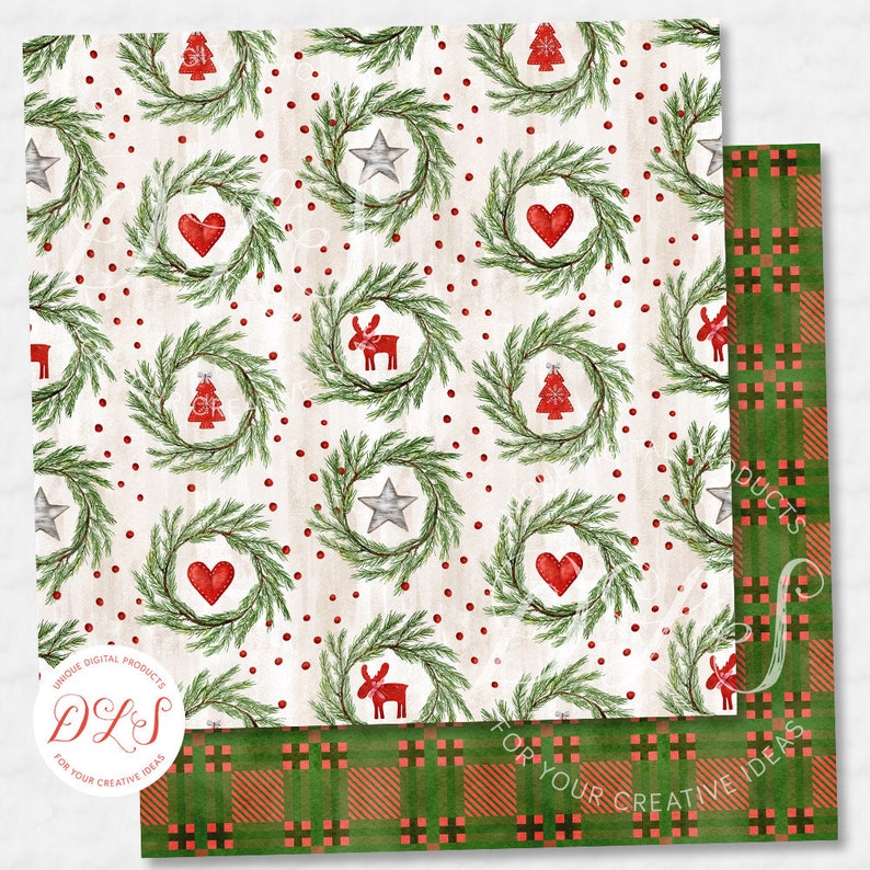 CHRISTMAS Digital Paper Pack Christmas Scrapbook Paper - Etsy