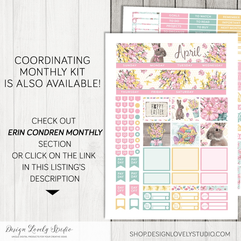 April NOTES PAGE Planner Stickers, Printable ECLP Notes Page, Spring ...