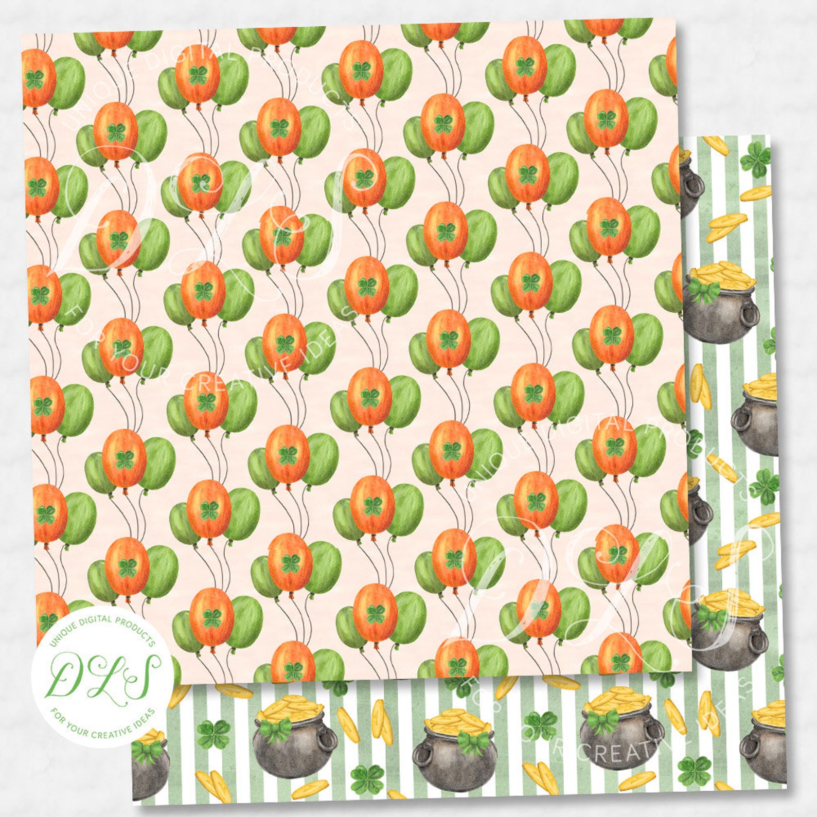 St Patricks Day Digital Paper St Pattys Day Digital | Etsy