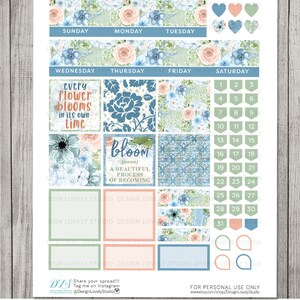 Printable FLORAL Monthly Stickers Kit, Big Happy Planner Monthly ...