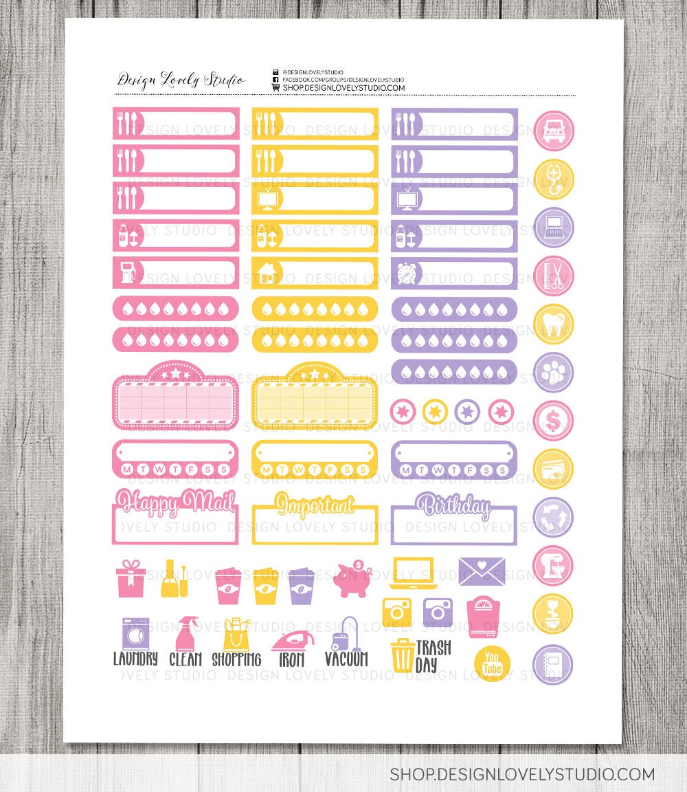 Printable Big Happy Planner EASTER Stickers Kit EASTER - Etsy