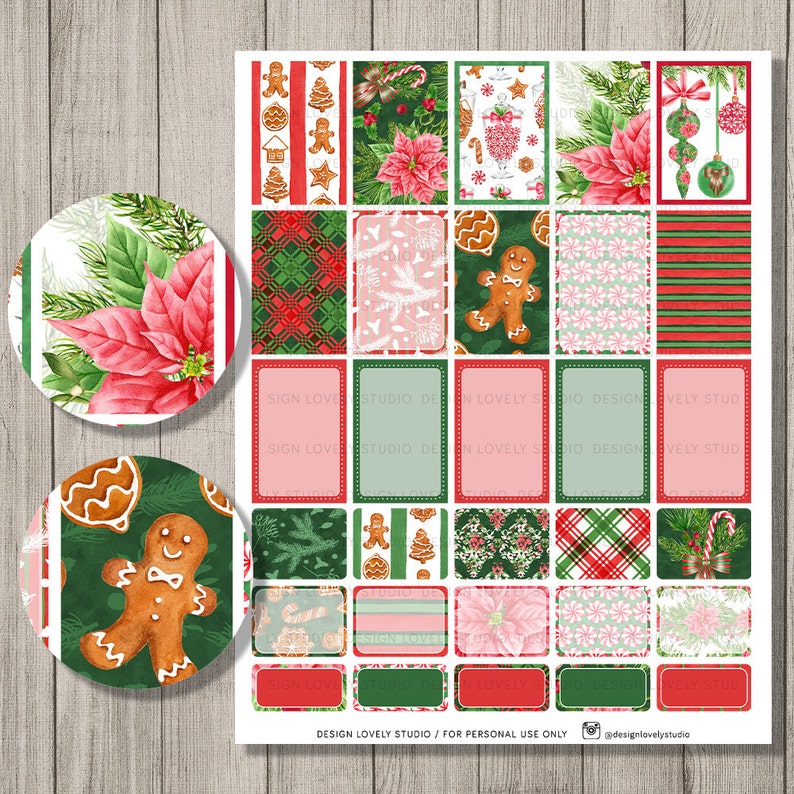 Christmas Planner Stickers Printable Planner Stickers Weekly - Etsy