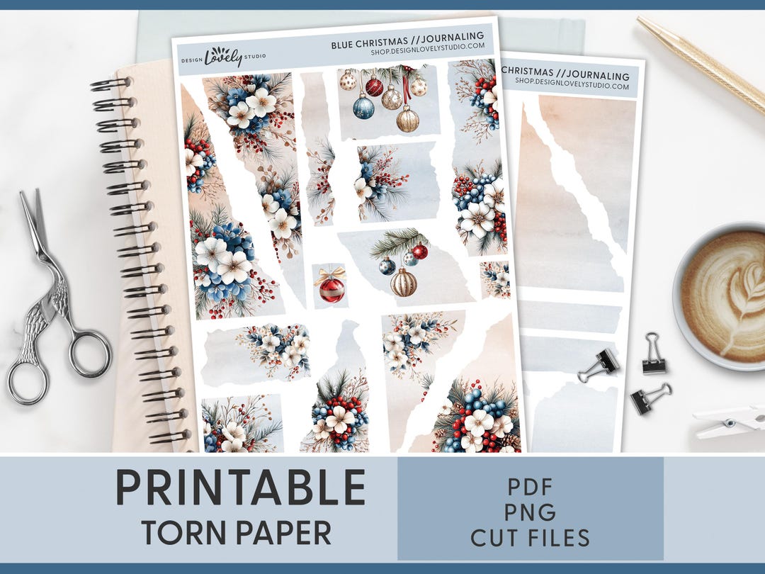 Printable Torn Paper Stickers, Ripped Paper Stickers, Journaling ...