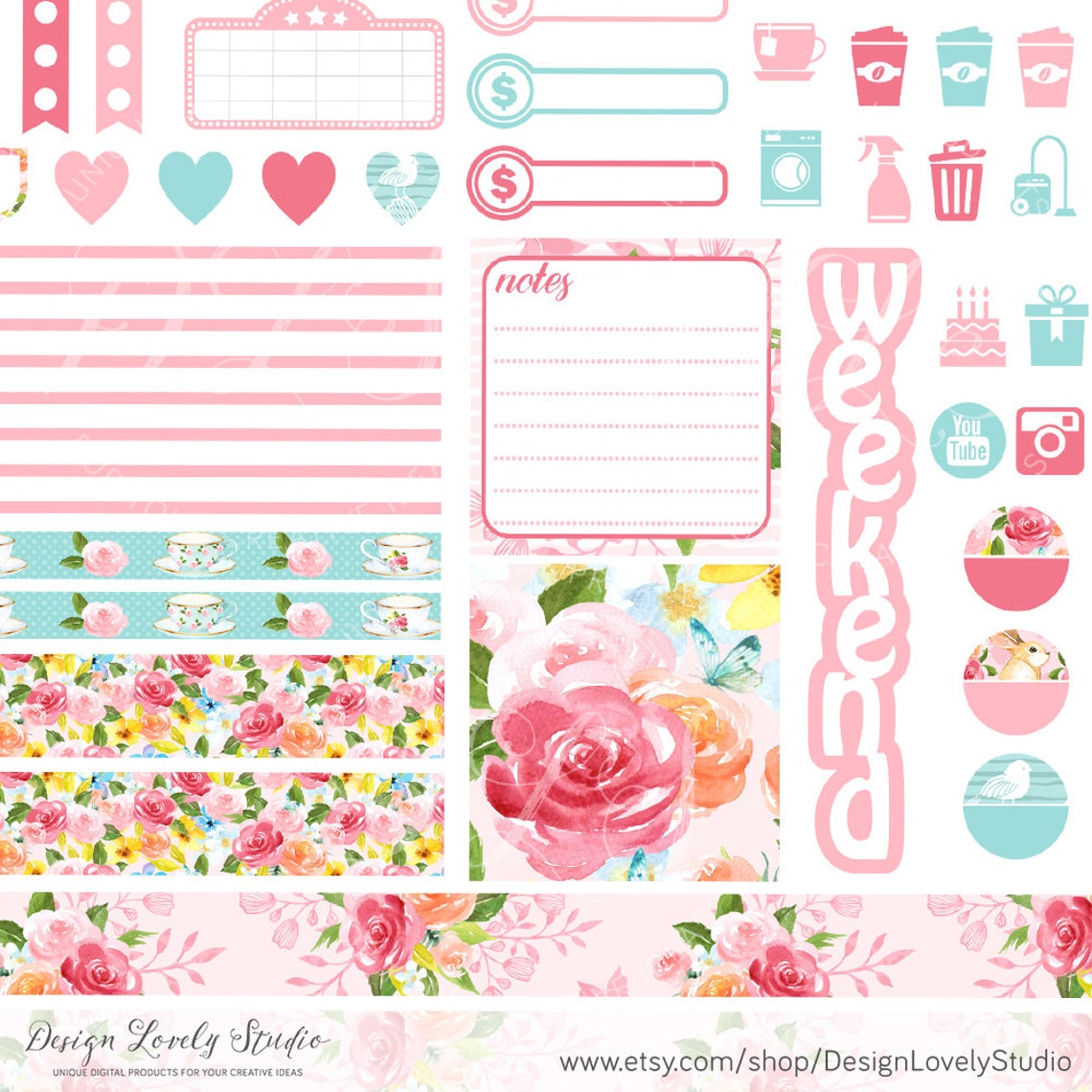 EASTER Planner Stickers Printable Mini Happy Planner Weekly | Etsy