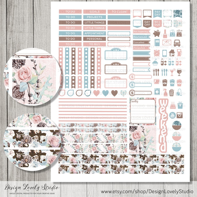 Printable WINTER Planner Stickers Holiday Planner Stickers | Etsy
