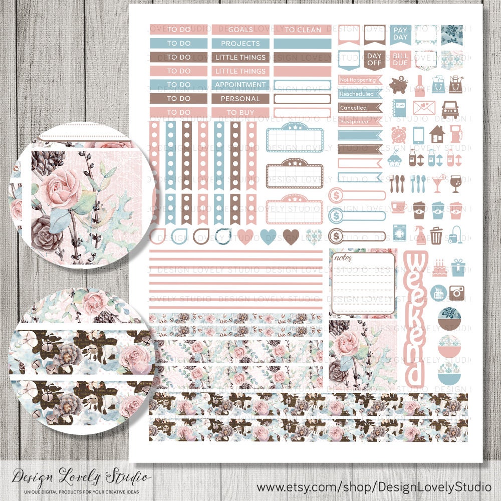 Printable WINTER Planner Stickers Holiday Planner Stickers - Etsy