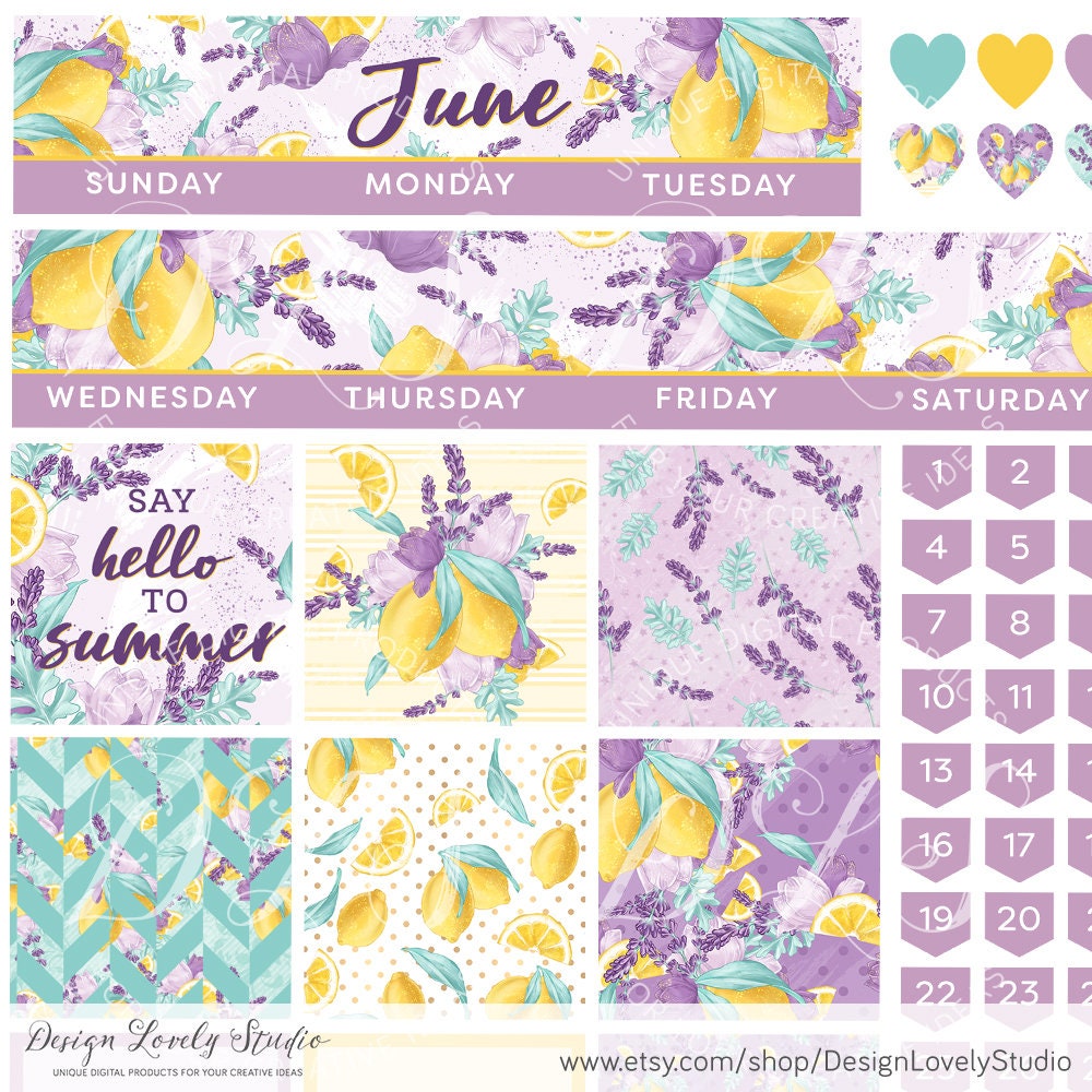 June Big Happy Planner Stickers, Printable Big Happy Planner Stickers ...