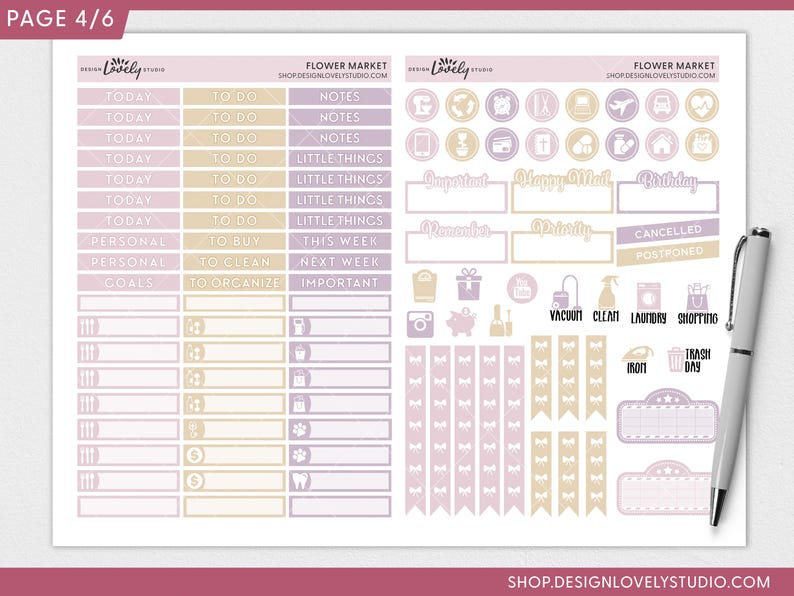 Printable Spring Planner Stickers, Happy Planner Weekly Sticker Kit ...