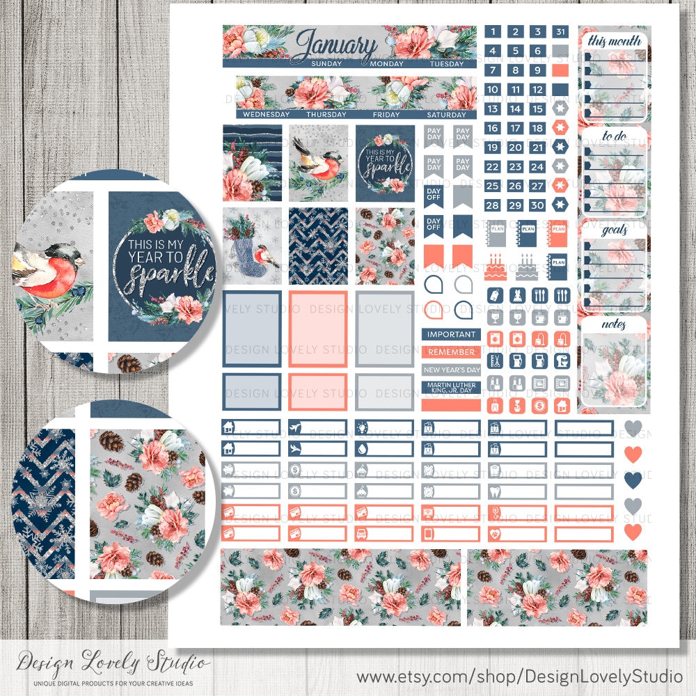 Mini Happy Planner January Monthly Kit Mini Happy Planner - Etsy