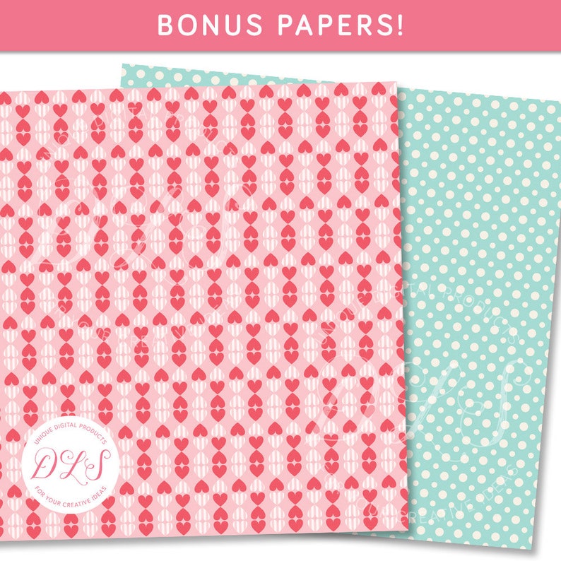 Valentine's Day Digital Paper Pack, Valentine's Day Digital Backdrop ...