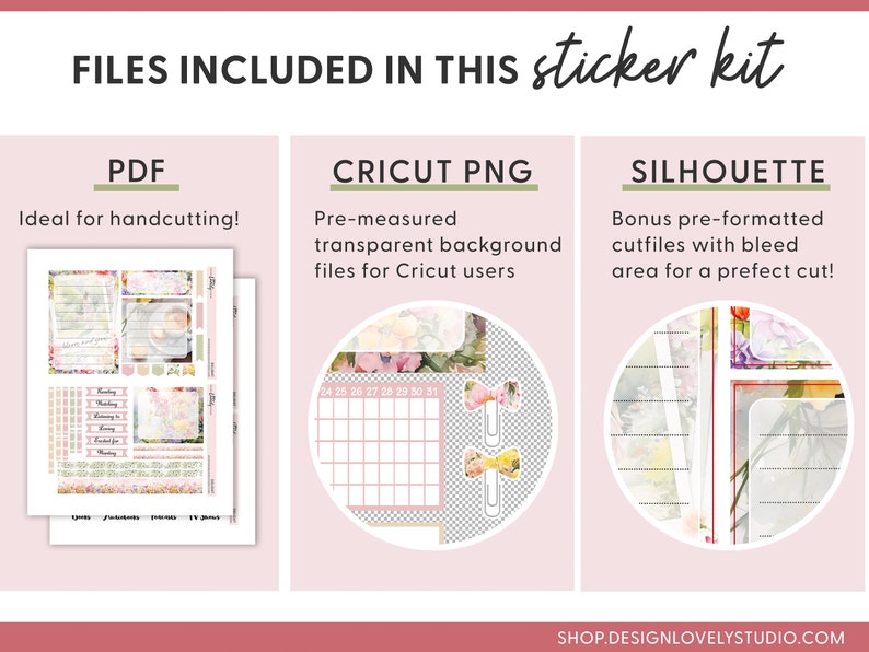 Floral Notes Page Kit, June Notes Page Kit, August Notes Page Stickers ...