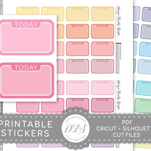 Today Half Boxes, Today Half Box Planner Stickers, Pastel Functional ...