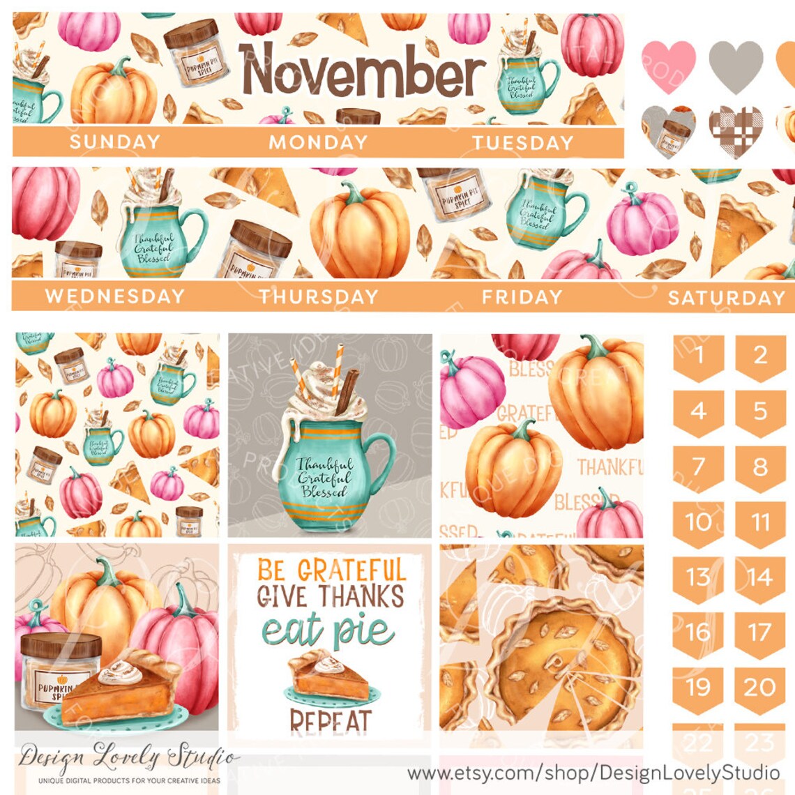 Printable NOVEMBER Monthly Kit Happy Planner November Planner - Etsy