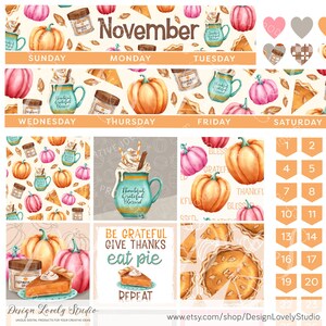 Printable NOVEMBER Monthly Kit, Happy Planner November Planner Stickers ...