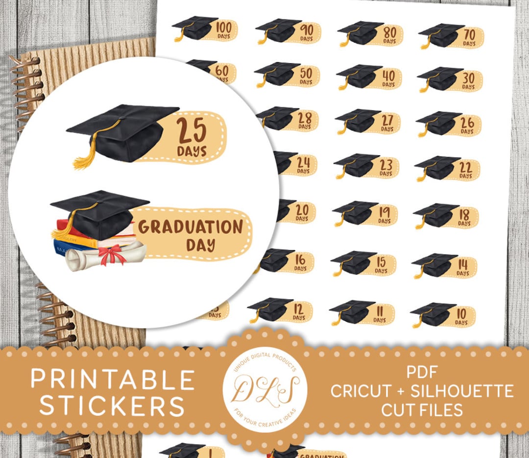 Graduation Countdown Planner Stickers, Graduation Planner Stickers ...