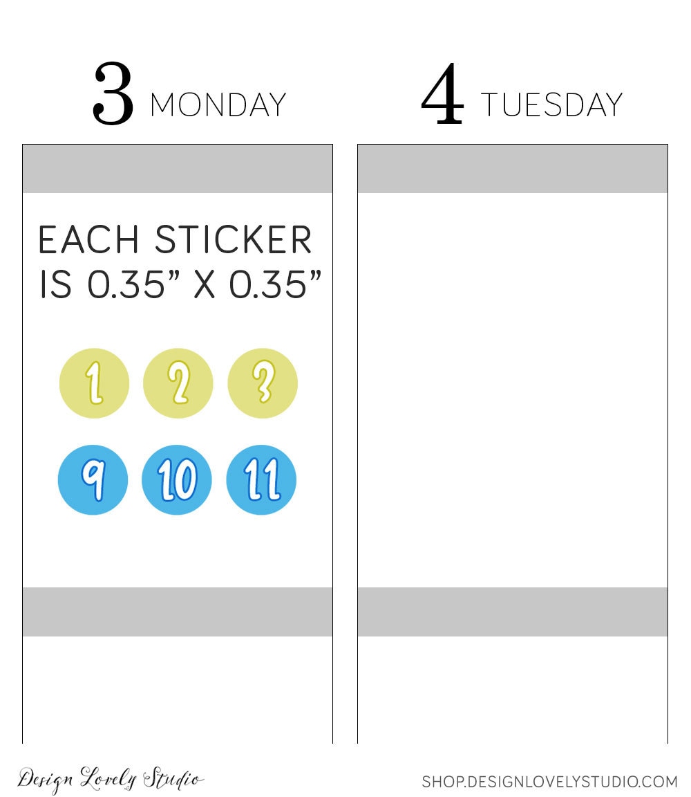 Printable DATE DOT Planner Stickers Printable Date Cover | Etsy