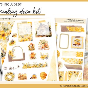 Honey Bee Printable Planner Stickers Bundle, Summer, Floral, Yellow ...