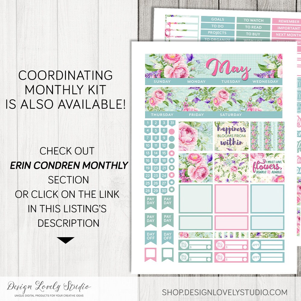Printable NOTES PAGE Stickers for Erin Condren Life Planner | Etsy