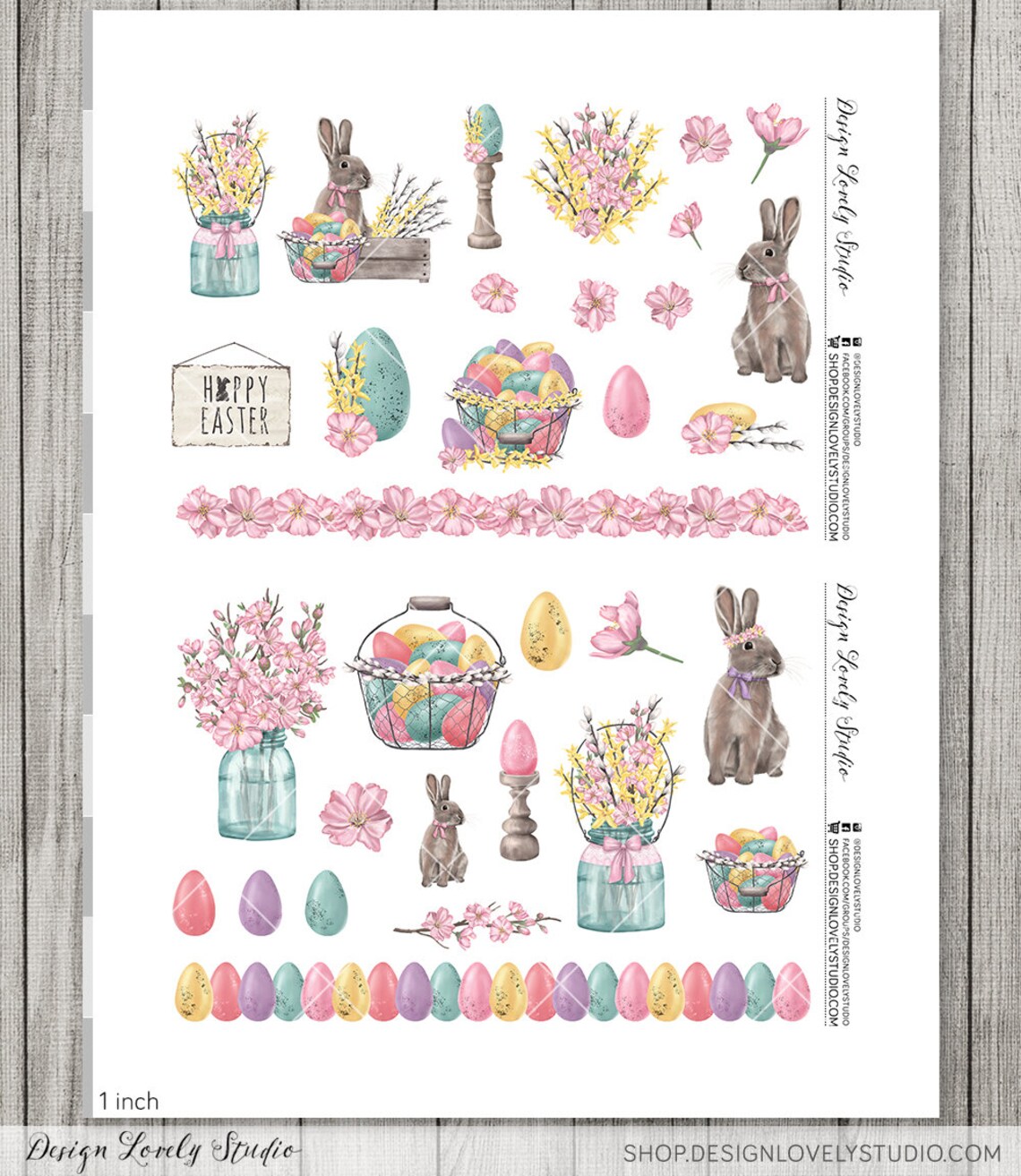 Printable EASTER Planner Stickers Bunny Planner Stickers | Etsy
