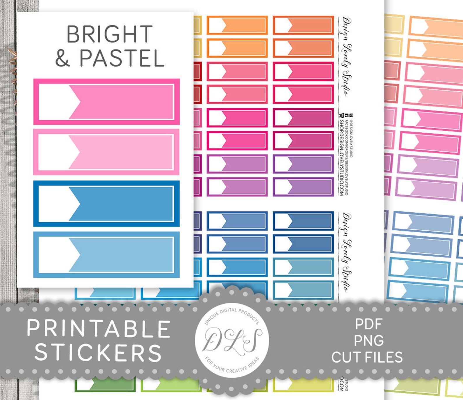 Printable HEADER Planner Stickers Multicolor Header Planner - Etsy