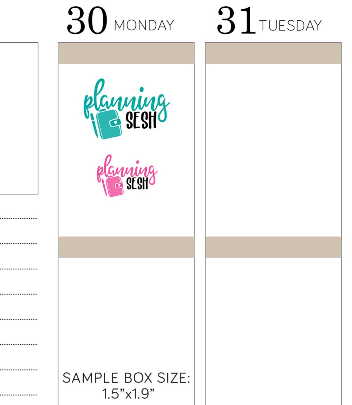 PLANNING SESH Planner Stickers Printable Script Planner | Etsy
