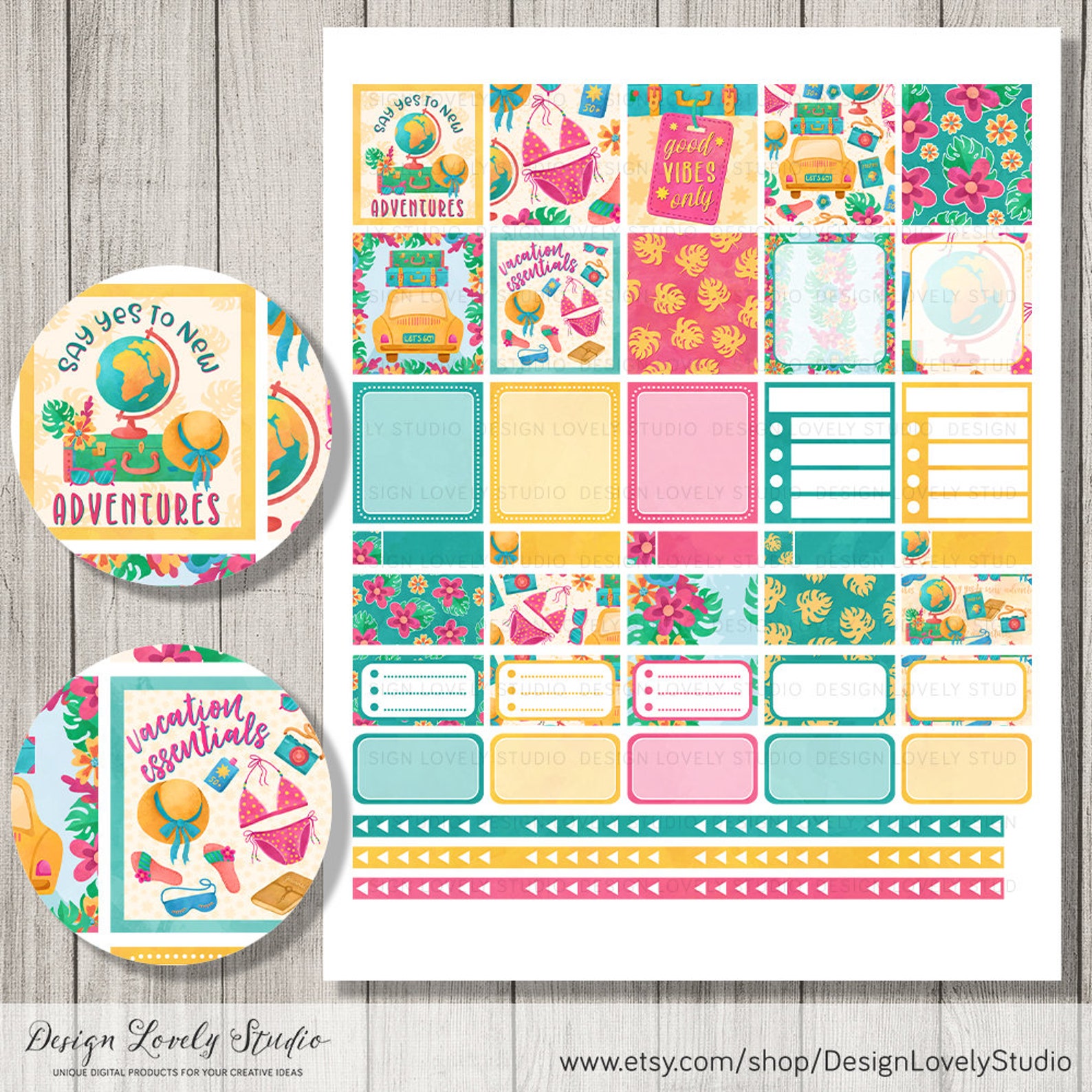 Summer Travel Printable Weekly Kit Printable Planner | Etsy