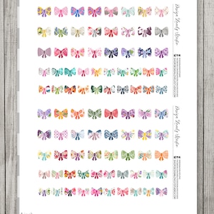 Printable Bow Planner Stickers Multicolor Bow Planner - Etsy