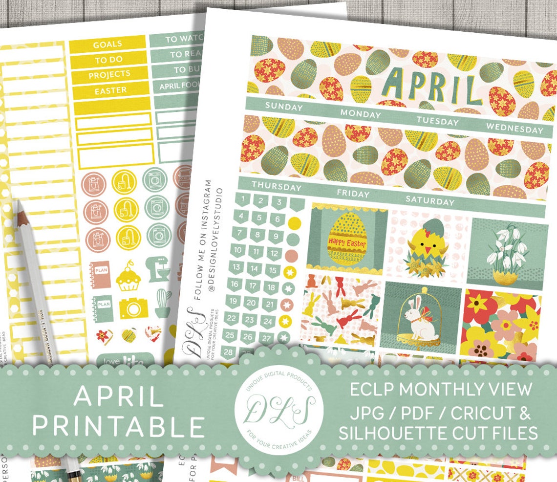 April Monthly Planner Kit Monthly Printable Kit April | Etsy
