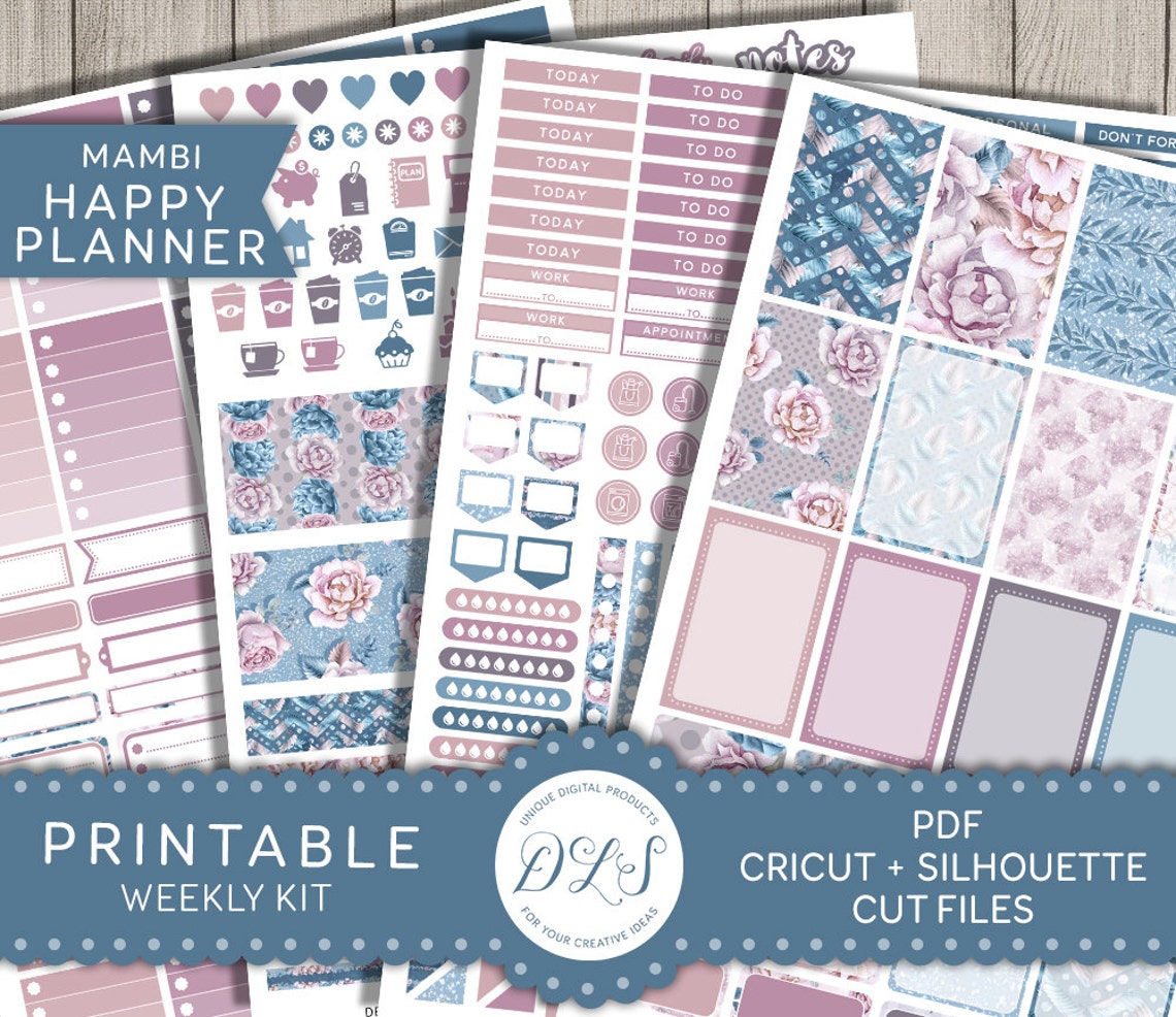 Mambi Planner Stickers Happy Planner Weekly Kit Printable - Etsy