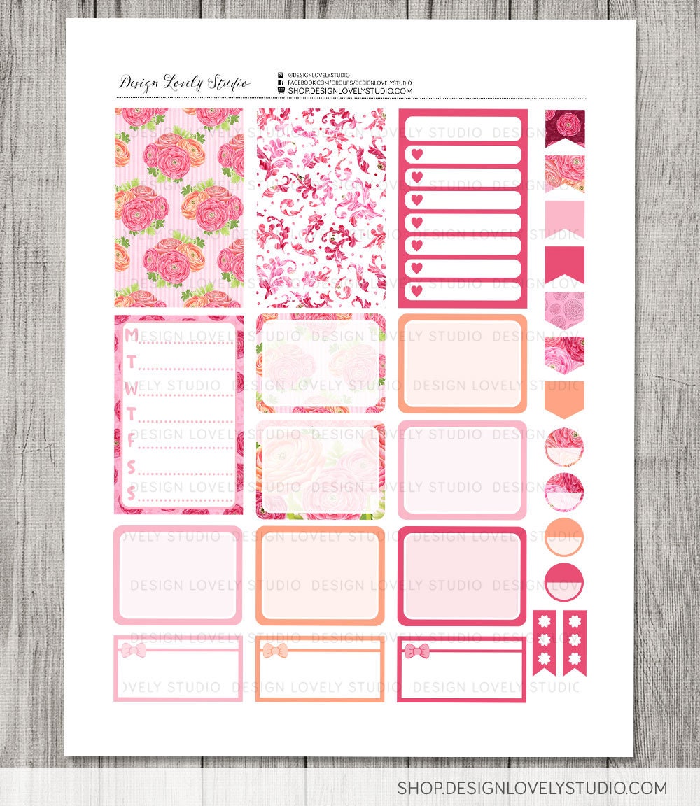 Big Happy Planner Printable Stickers Weekly Planner Stickers - Etsy