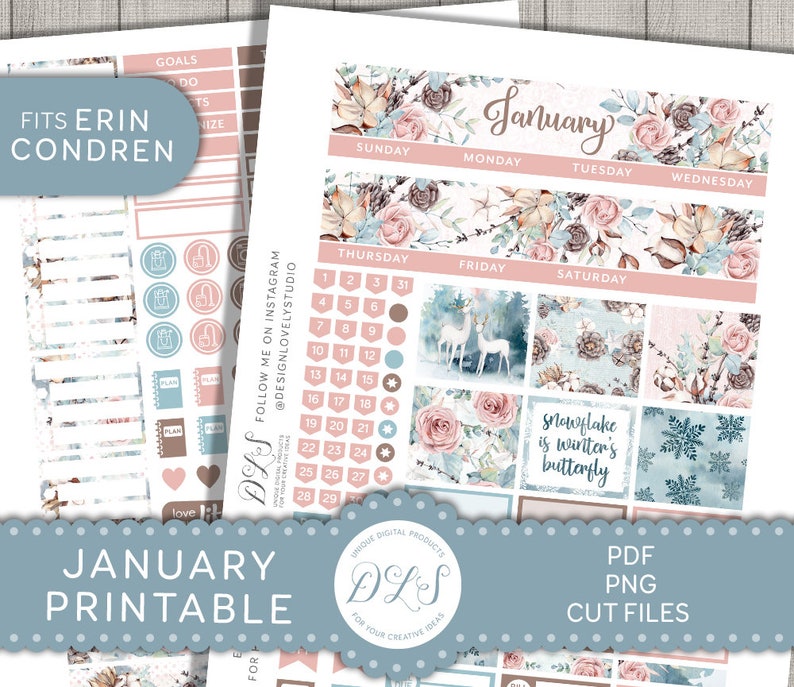 Printable JANUARY Planner Stickers January Monthly Stickers - Etsy