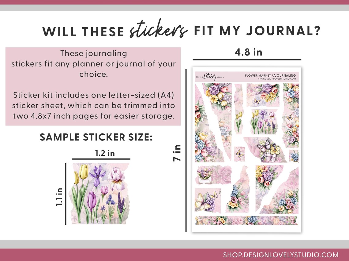 Printable Spring Torn Paper Stickers, Ripped Paper Stickers, Floral ...