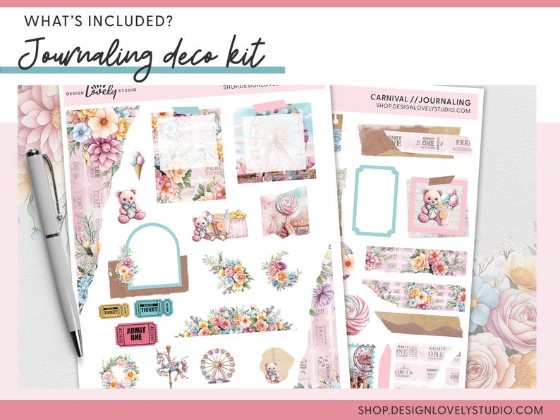 Carnival Printable Planner Stickers Bundle, Monthly, Weekly, and ...