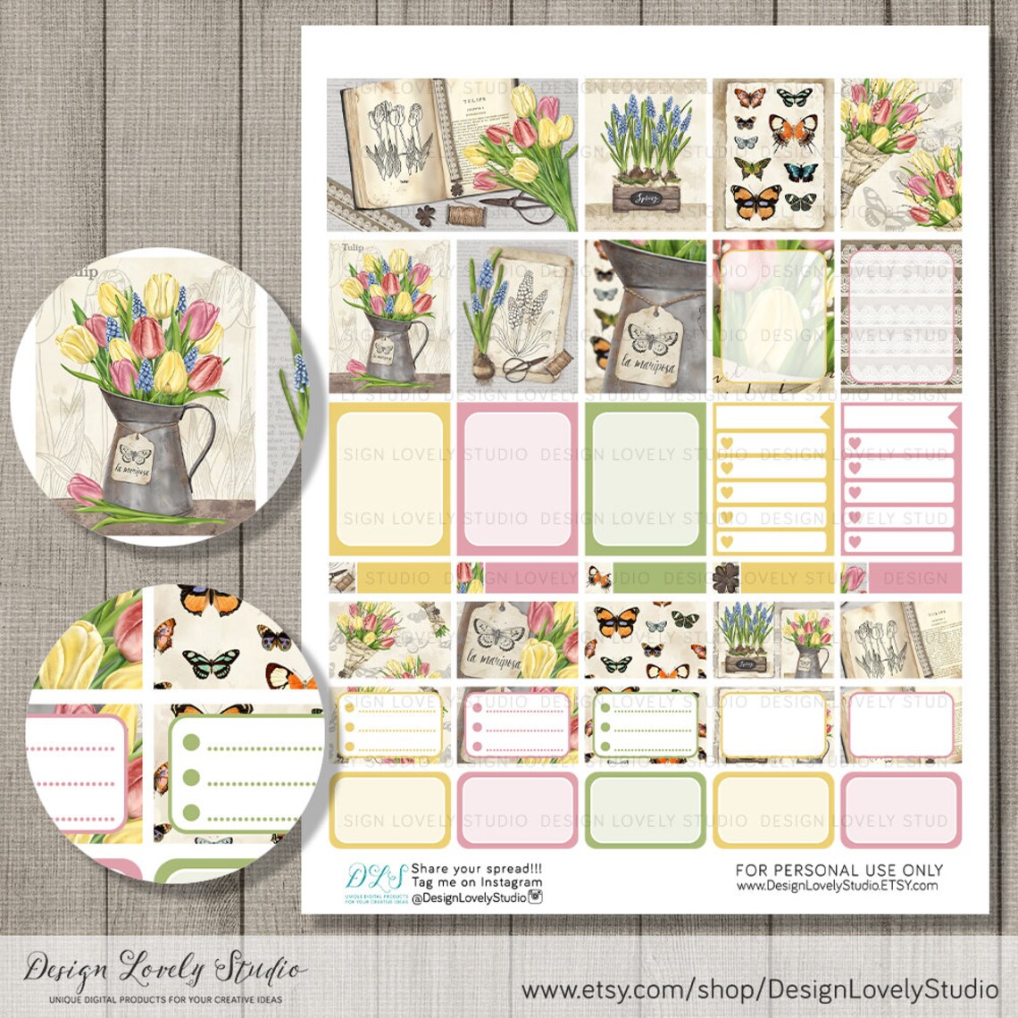 Printable SPRING Planner Stickers Spring Floral Stickers Kit | Etsy