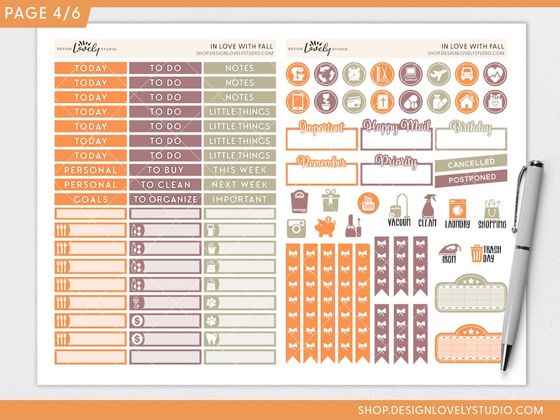 Happy Planner Printable Stickers Fall Planner Stickers - Etsy