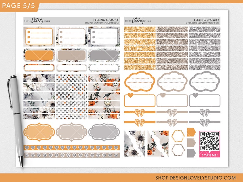 Halloween Planner Stickers, Printable Planner Stickers, October Planner ...