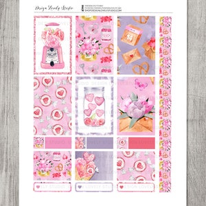 Printable VALENTINES Day Planner Stickers, Big Happy Planner Valentines ...