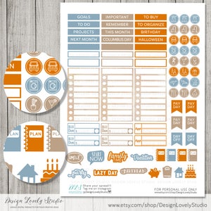 October Big Happy Planner Stickers, Big Happy Planner Printable ...