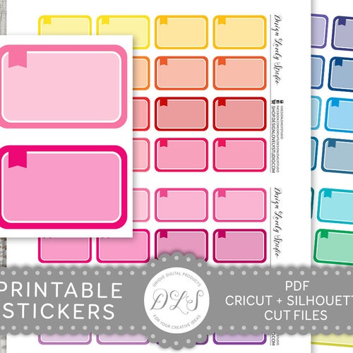 Printable Half Box Planner Stickers Multicolor Half Box - Etsy