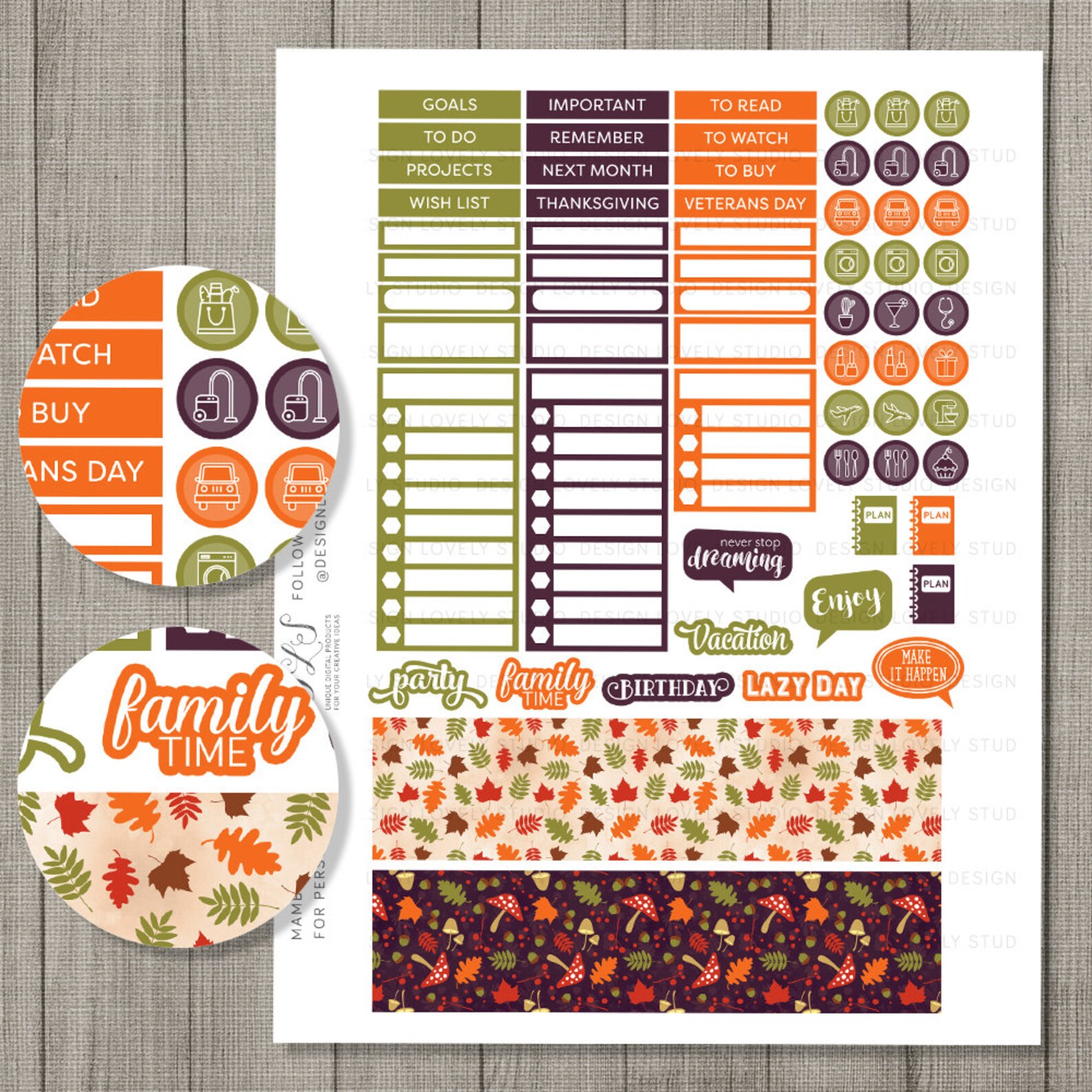 NOVEMBER Happy Planner, November Monthly Kit, Mambi November, November ...