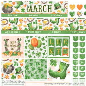 Happy Planner March Monthly Kit, Happy Planner March Stickers ...