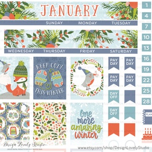 January Mini Happy Planner Stickers, Mini Happy Planner January Monthly ...