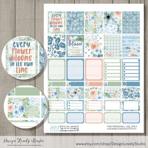 Printable FLORAL Planner Stickers, Printable Weekly Stickers Kit, Fits ...