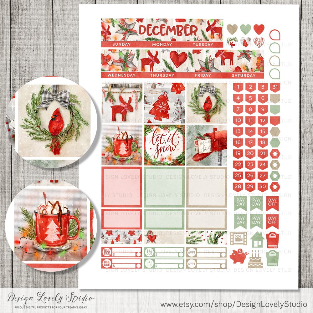 DECEMBER Planner Monthly Kit Happy Planner December Planner - Etsy